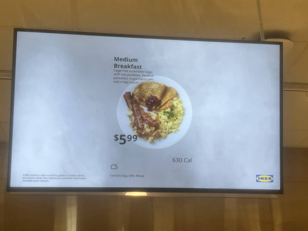 Menu at IKEA Restaurant, Merriam