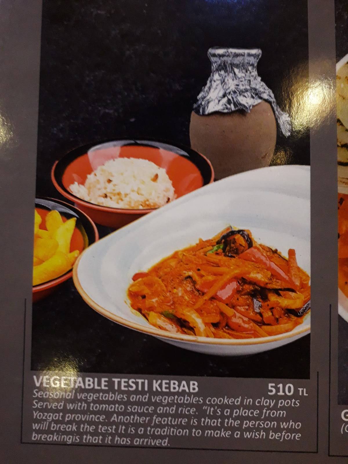 Menu at INCILI MOZAIK, Istanbul