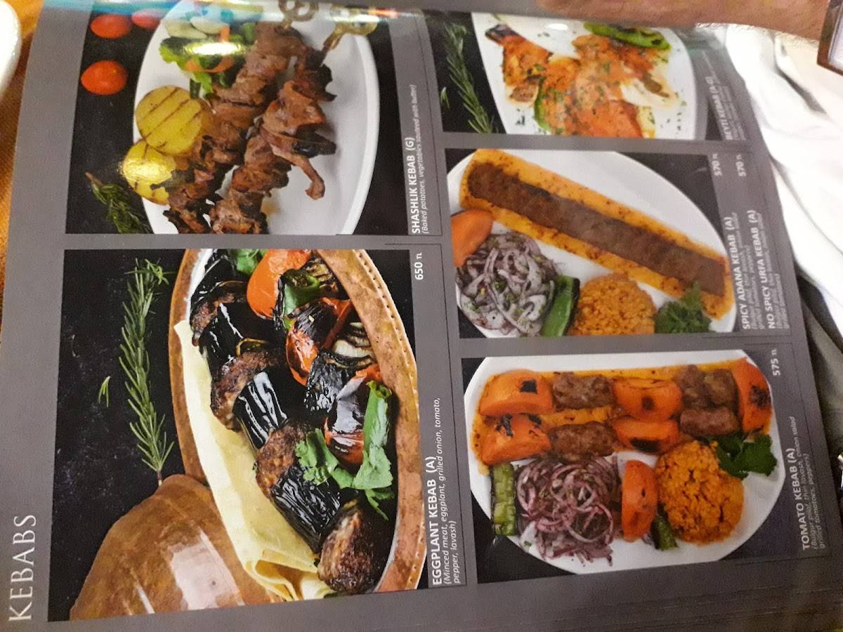 Menu at INCILI MOZAIK, Istanbul