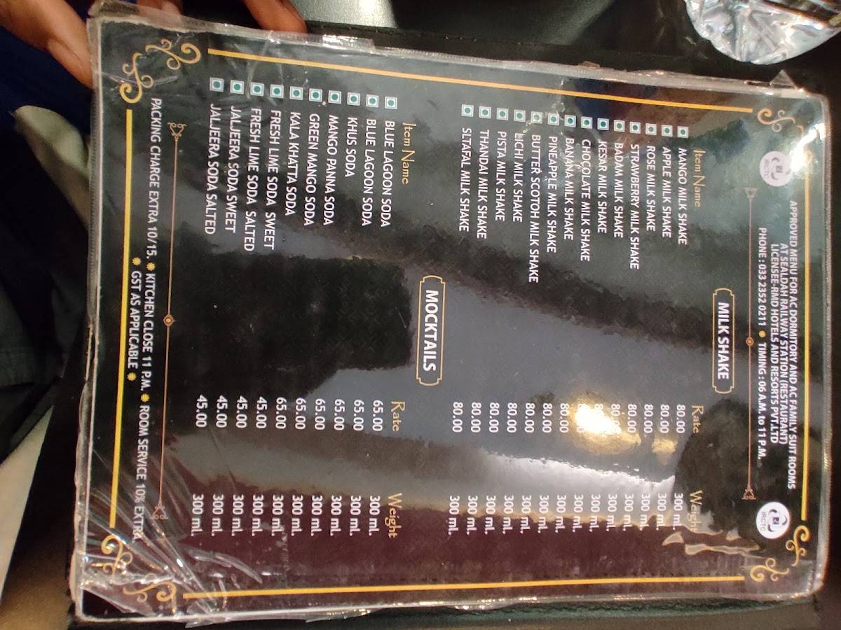 Menu at IRCTC RESTAURANT CUM FOOD PLAZA (SEALDAH), Kolkata