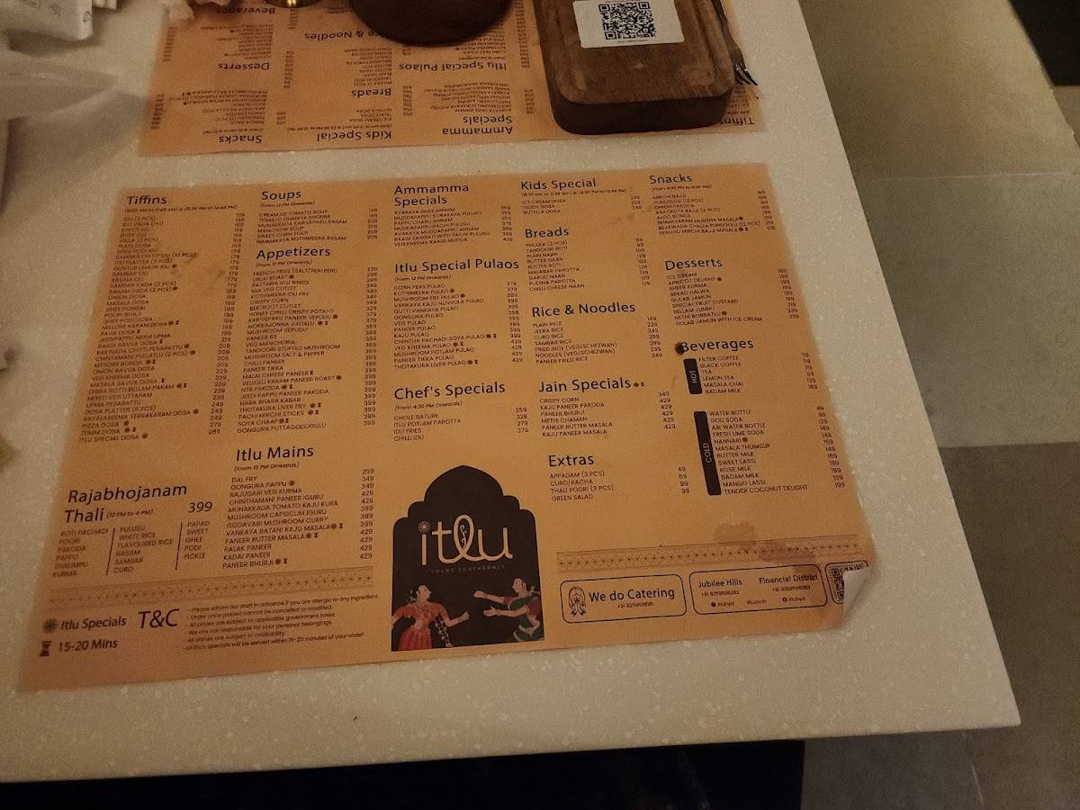 Menu at ITLU - Veg Diner Restaurant, Hyderabad