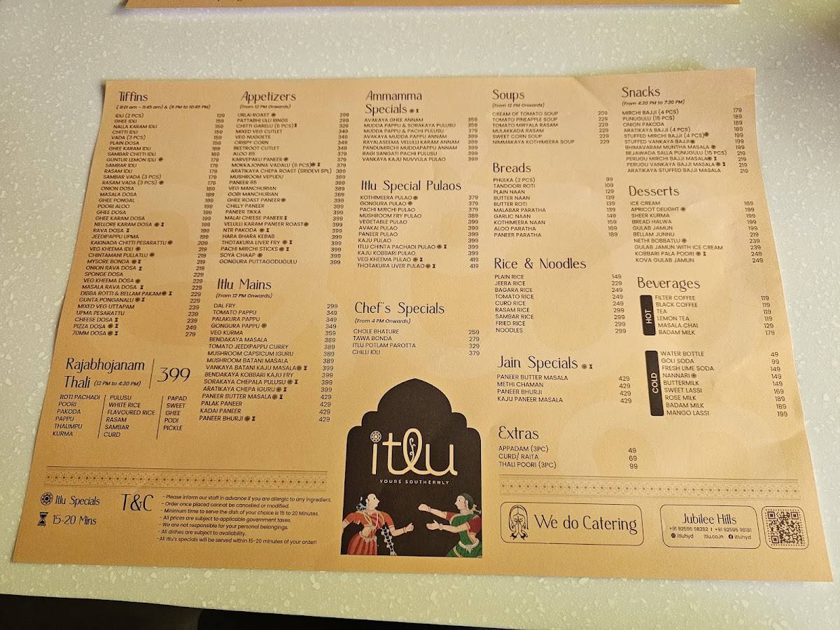 Menu at ITLU - Veg Diner Restaurant, Hyderabad