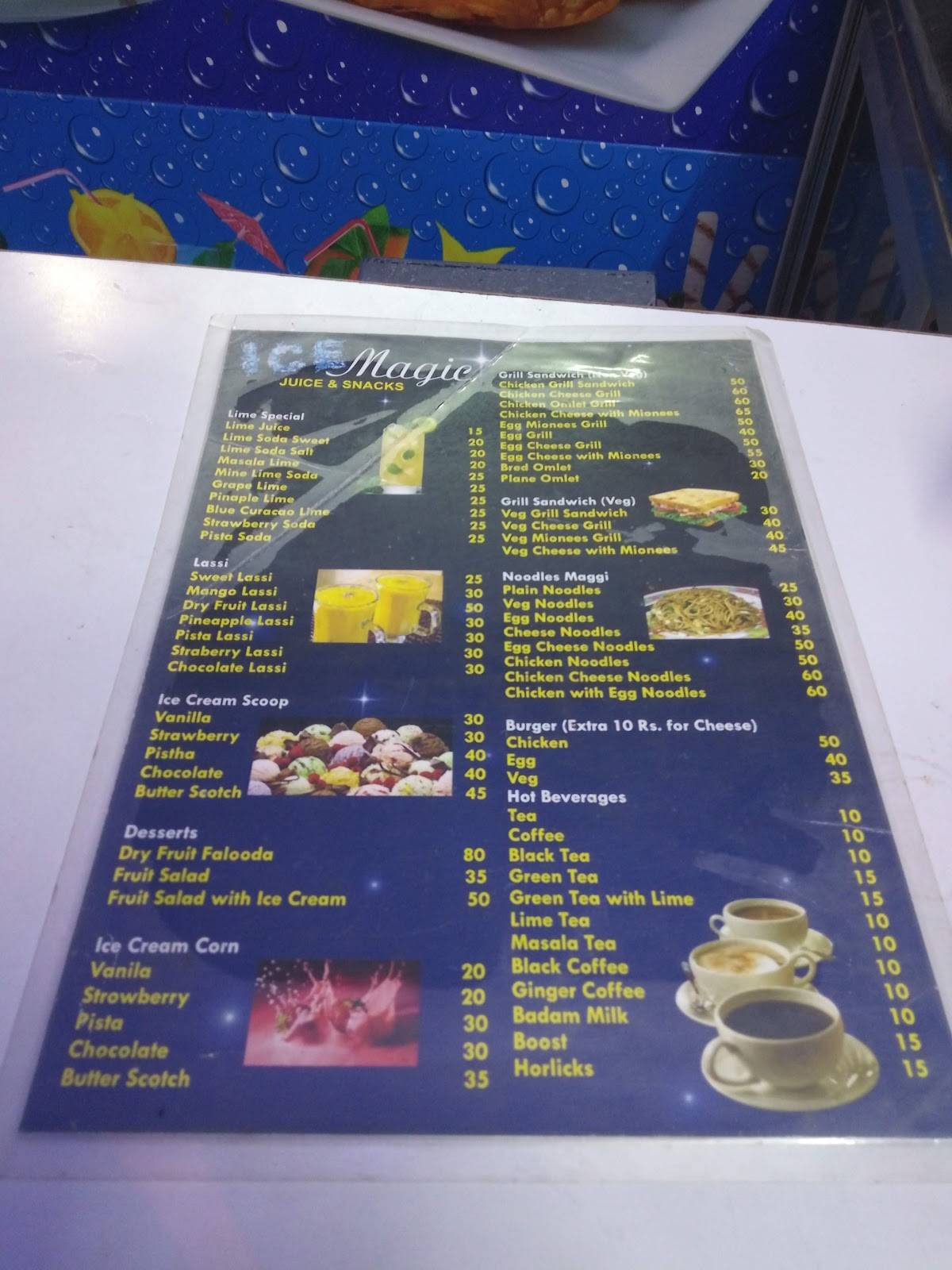 Menu at Ice Magic Juice &Snacks, Bengaluru