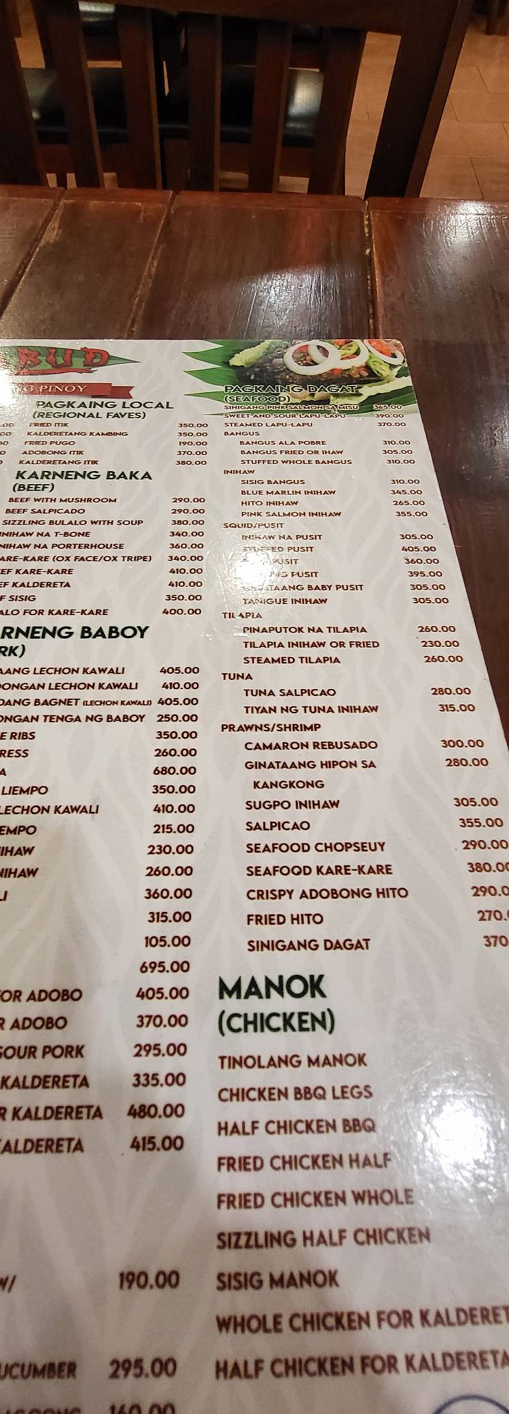 Menu at Ikabud restaurant, Angeles, SM City Clark
