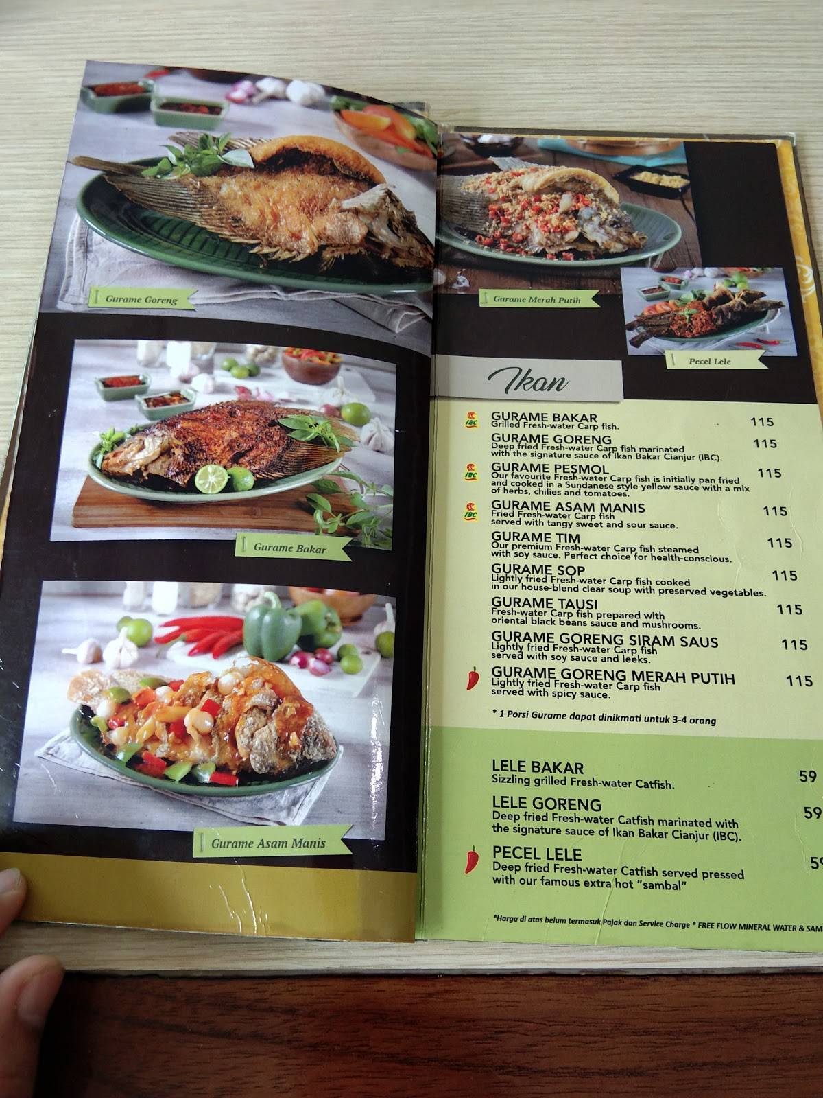 Menu at Ikan Bakar Cianjur - Batam restaurant, Batam, Jl. Centre Point