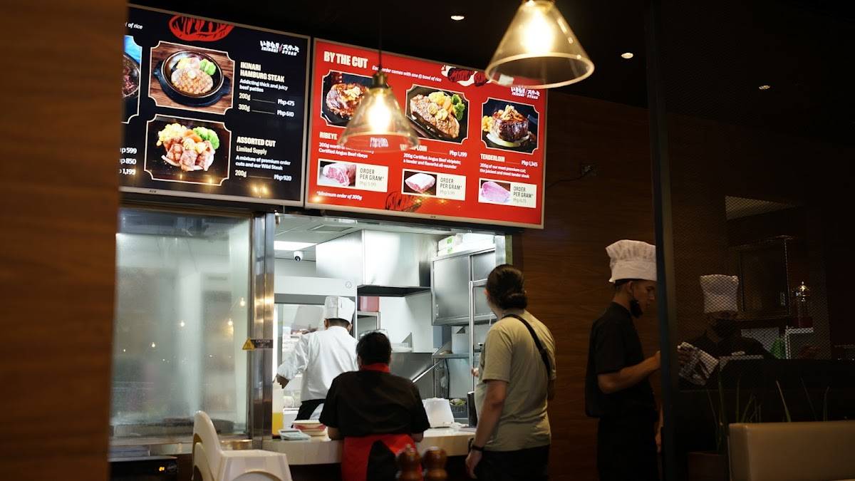 Menu at Ikinari Steak steakhouse, Makati