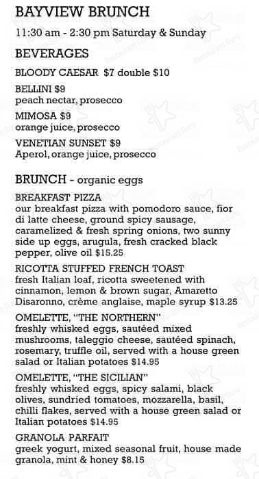 Menu at IL FORNELLO - Bayview Village pizzeria, Toronto, Bayview Ave
