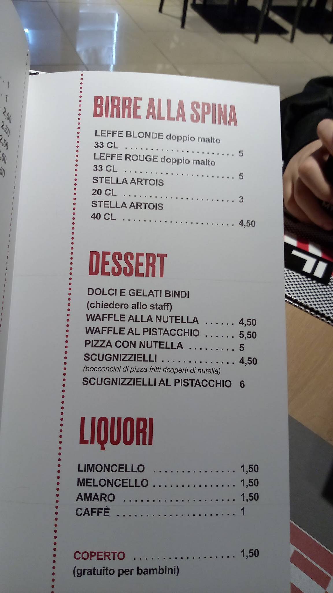 Menu da Il Furgone pizzeria, Monte di Procida