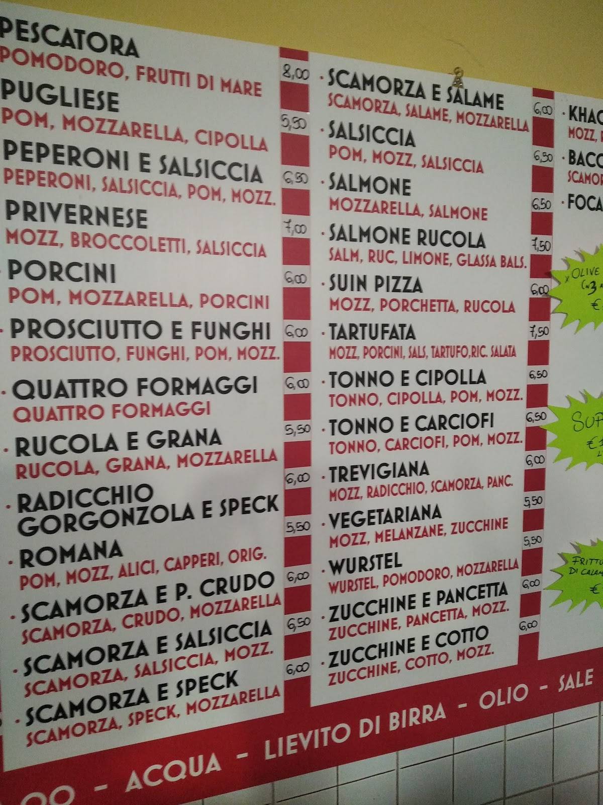 Menu da Il Giardino Ristorante Pizzeria, Fossanova, Via Marittima