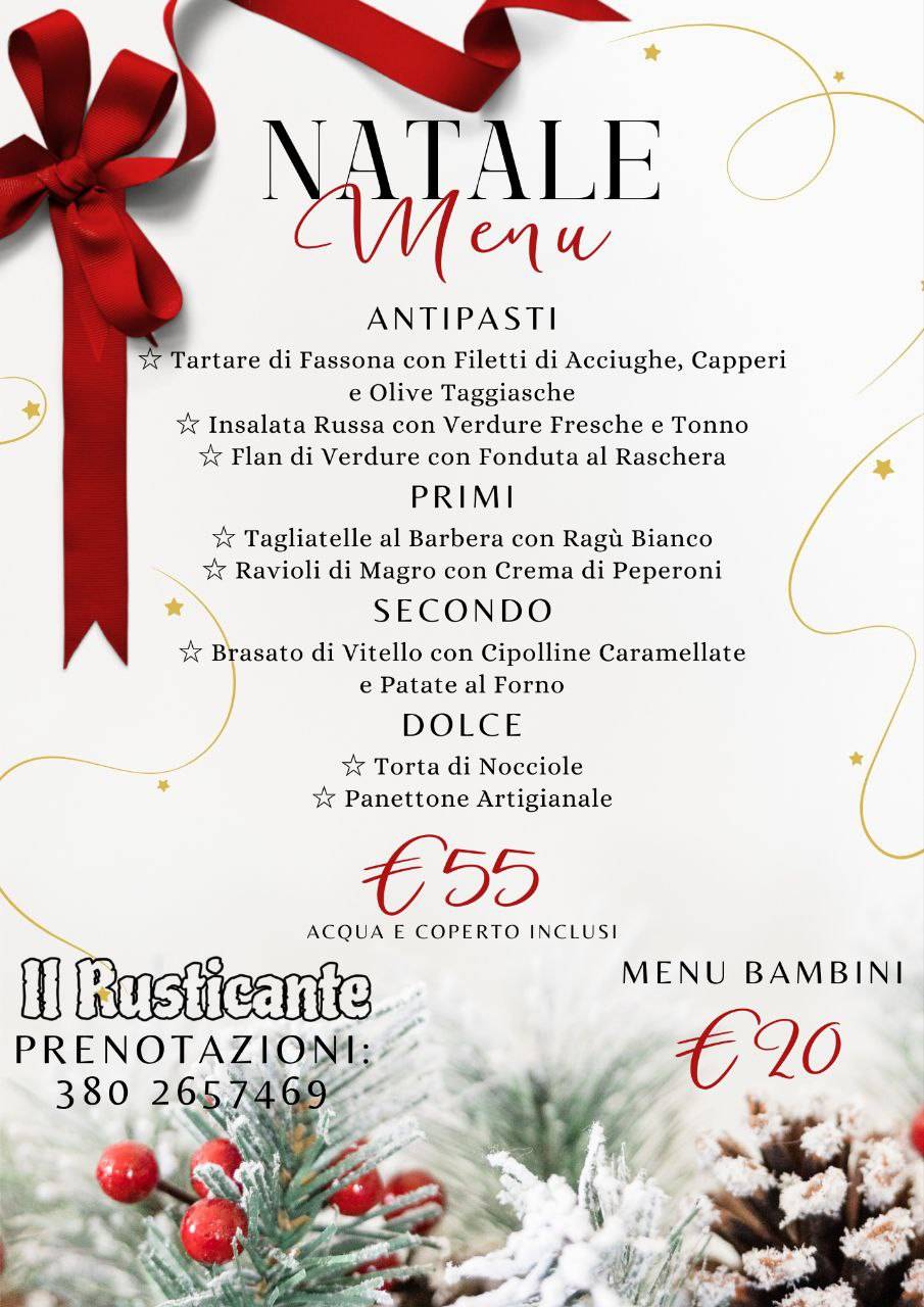 Menu da Il Rusticante ristorante, Nizza Monferrato