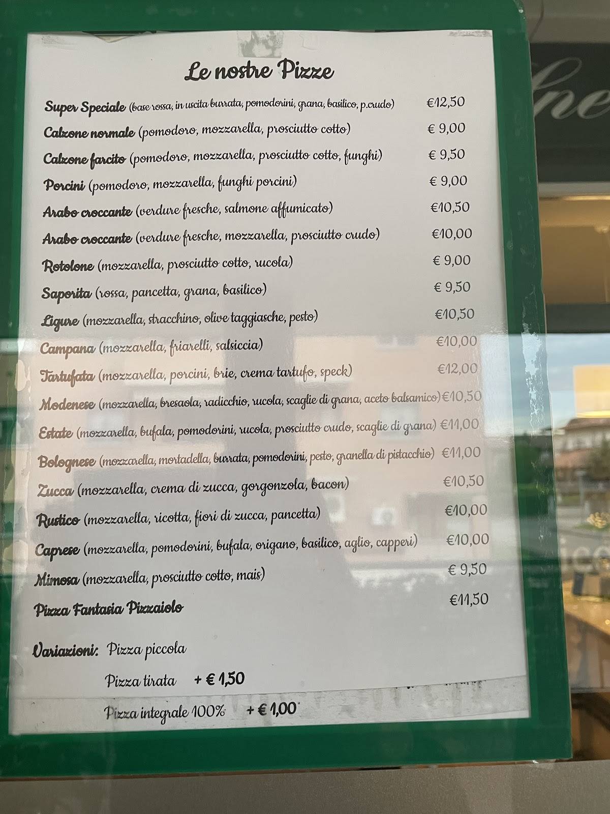 Menu da Il Rustico ristorante, Albinea