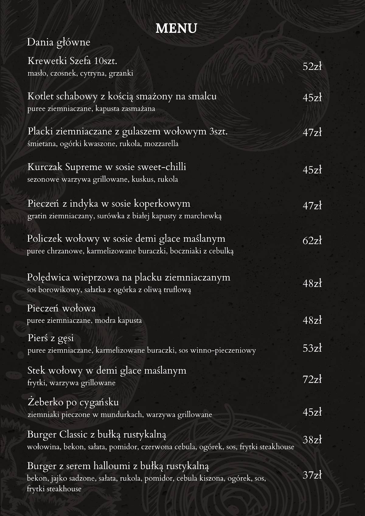 Menu at Imbirowa - Restauracja restaurant, Dabrowa Tarnowska