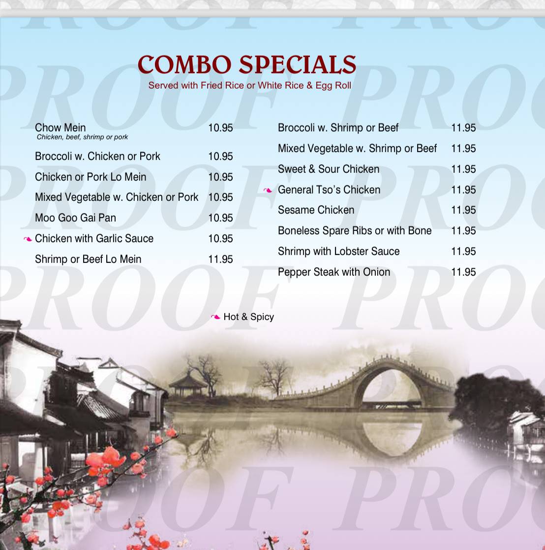 Menu at Imperial Buffet restaurant, Claremont
