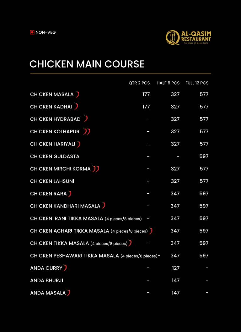 Menu at AL-QASIM RESTAURANT, Indore