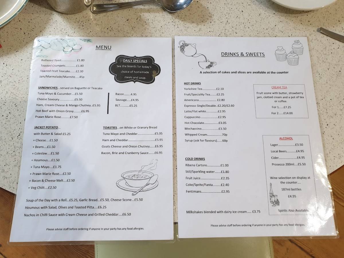 Menu at Innovation Cafe Bar, Hebden Bridge