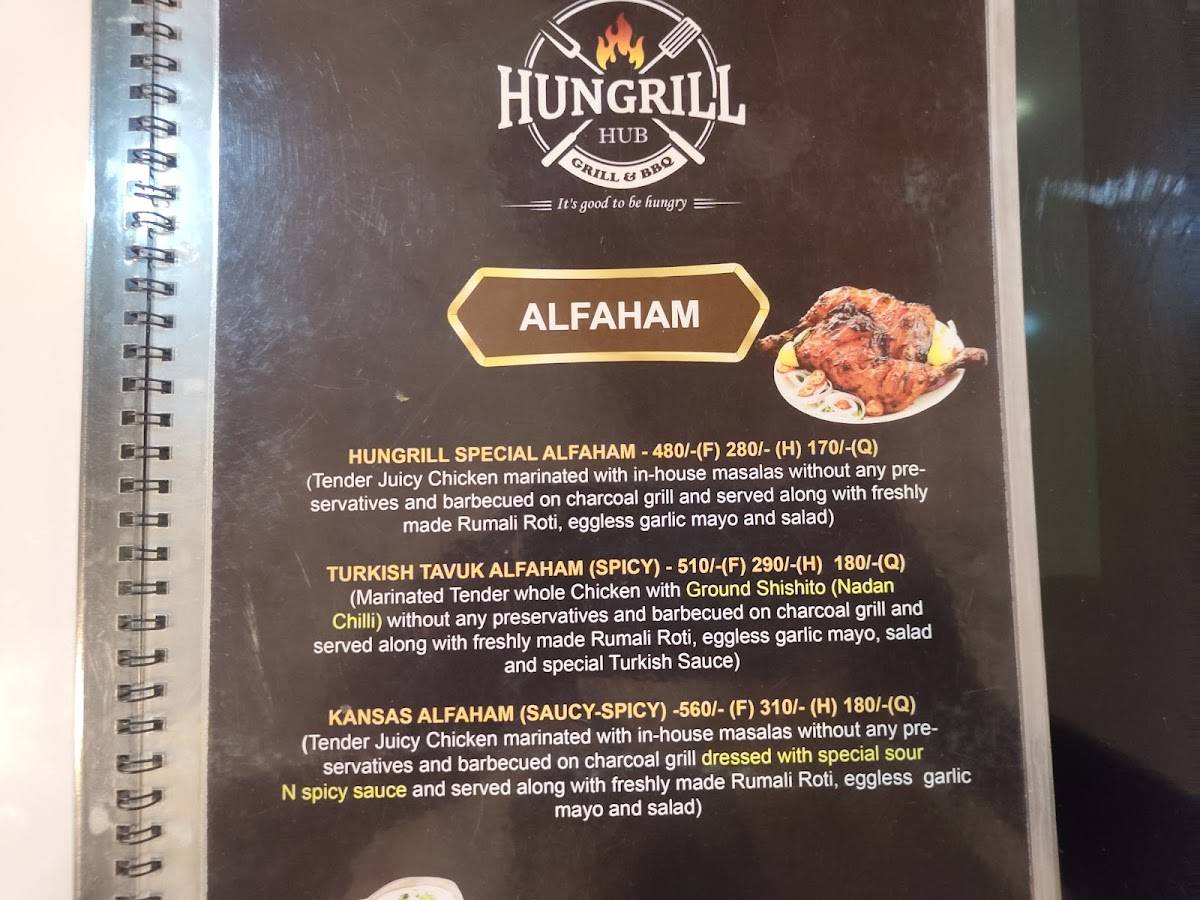 Menu at Hungrill Hub - GRILL and BBQ, Irinjalakuda, Railway Station Rd