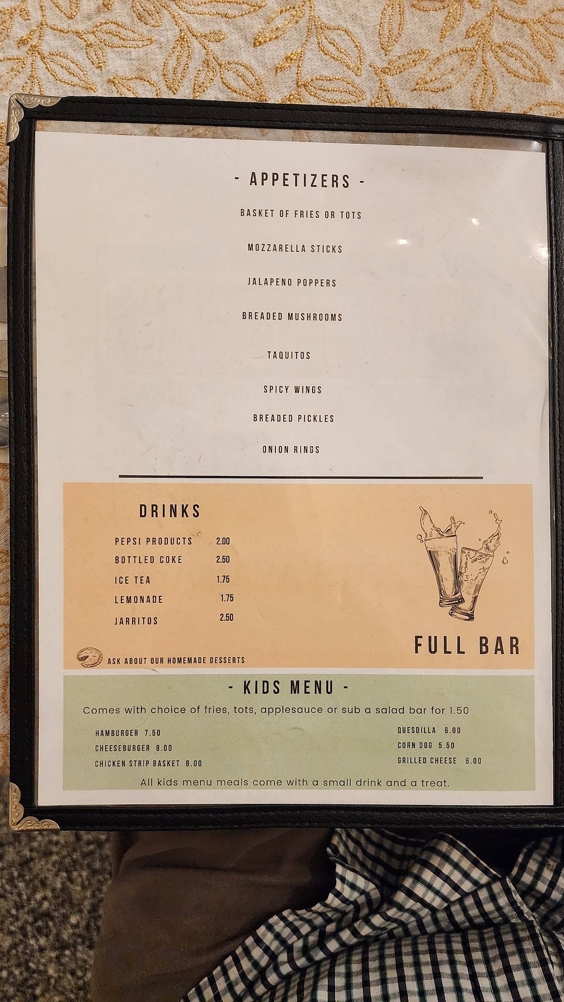Menu at Iron Mountain Inn steakhouse, Fairfield