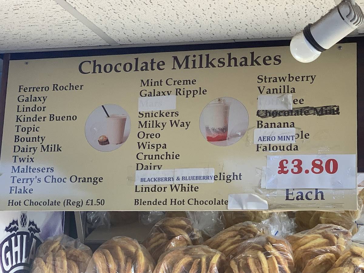 Menu at Islamic Bakery, Batley
