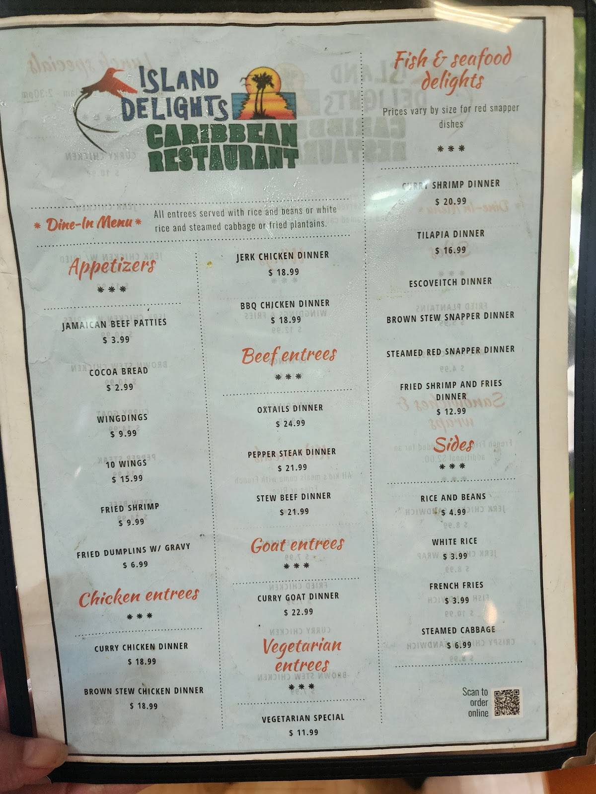 Menu at Island Delights Caribbean Restaurant, Winchester, 805 N Loudoun ...