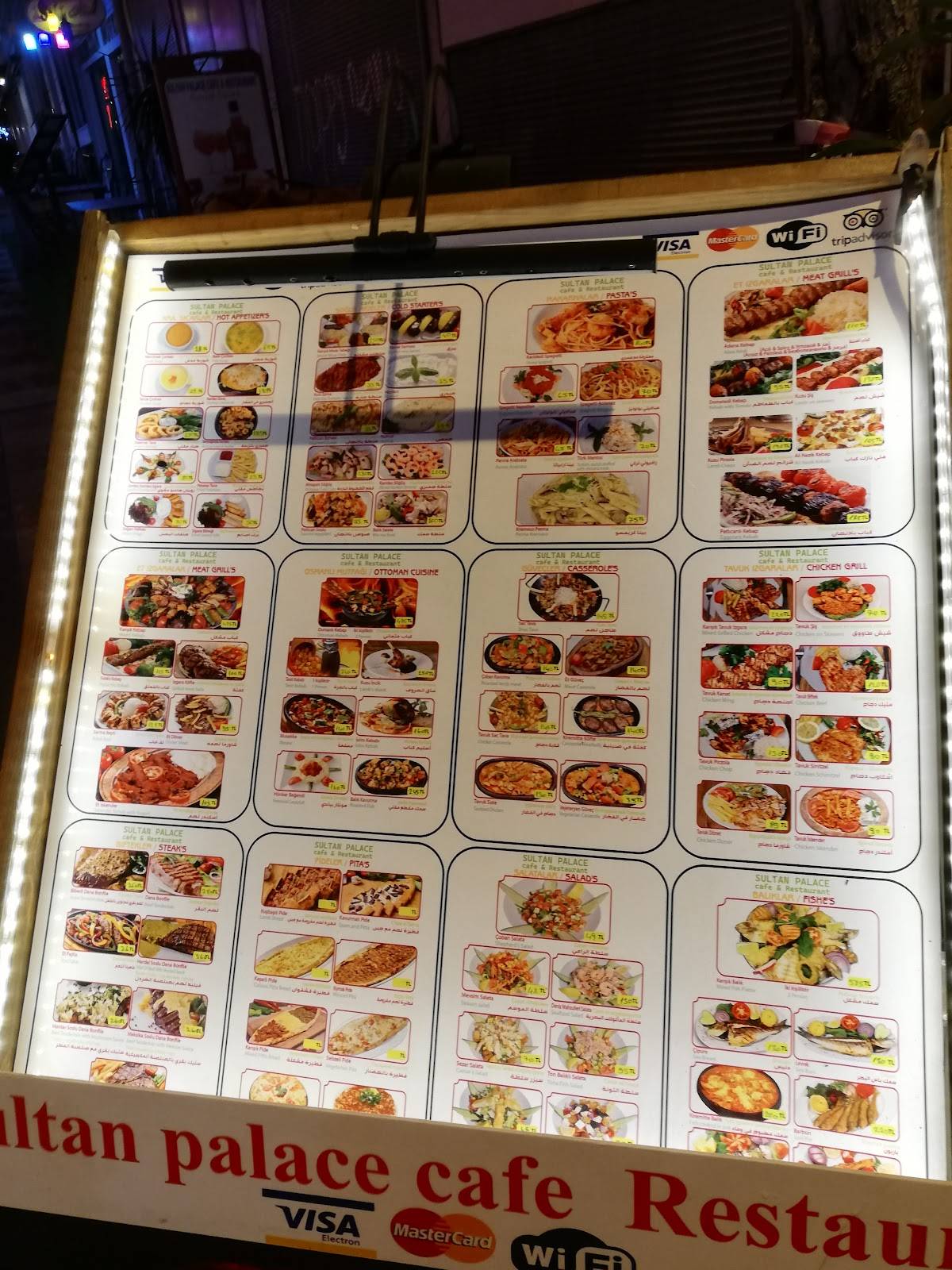 Menu at Sultan Palace Cafe Restaurant, Istanbul, Biçki Yurdu Sk. No:1