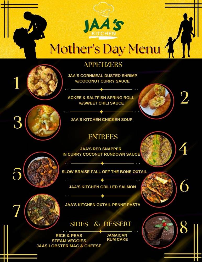 Menu at JAA's Kitchen restaurant, Panama City Beach, Hutchison Blvd
