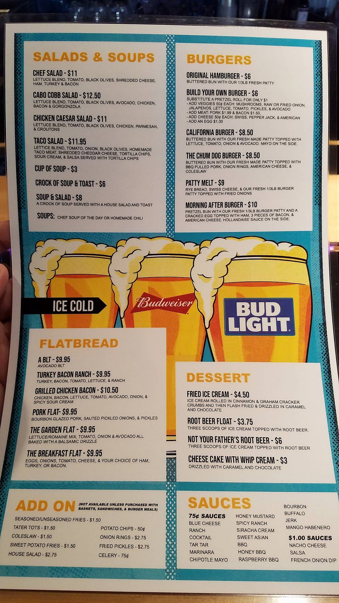 Menu at JC Chumleys pub & bar, Moorhead
