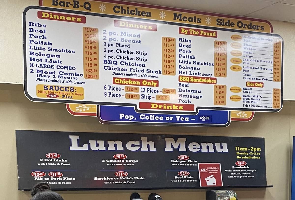 Menu at JL's Barbeque, Pryor, S Mill St