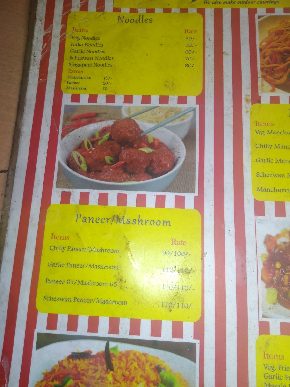 Menu at Jaanu's Chinese Corner, Indore