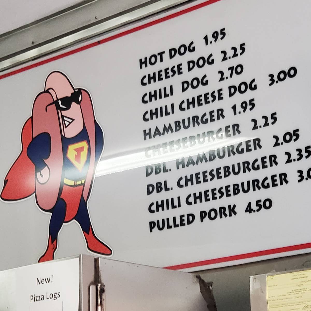 Menu at Jack's Hot Dog Stand restaurant, North Adams