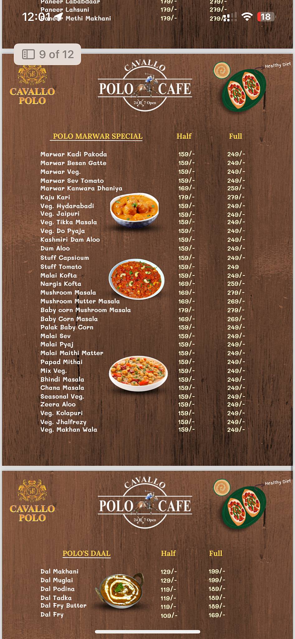 Menu at Polo Cafe, Jaipur, Airport enclave