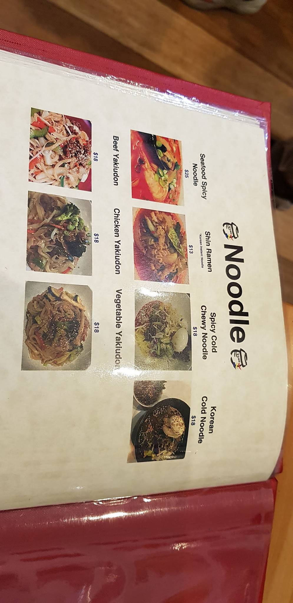 Menu at Jang go mama restaurant, Melbourne