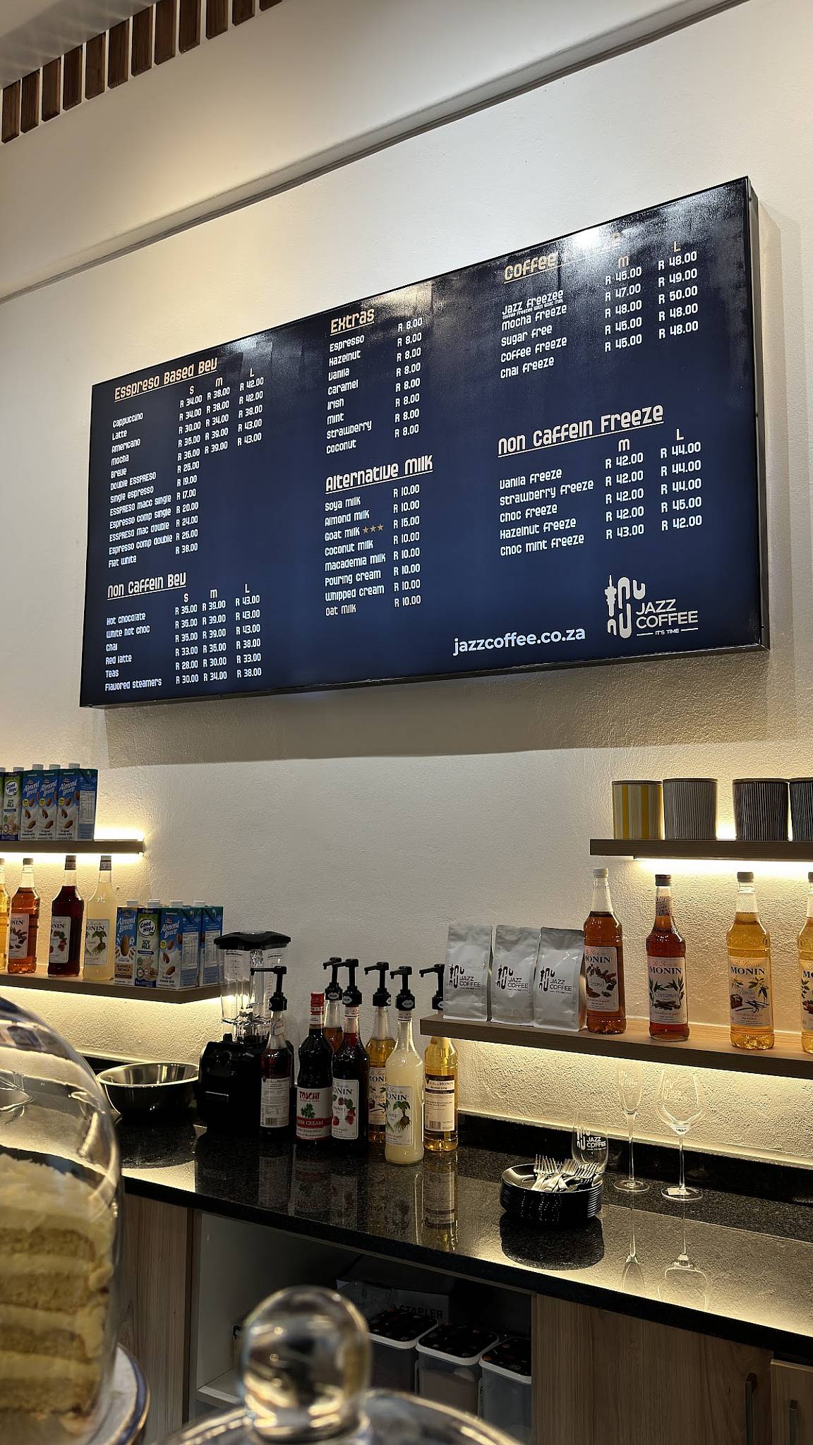 Speisekarte von Jazz Coffee, Johannesburg