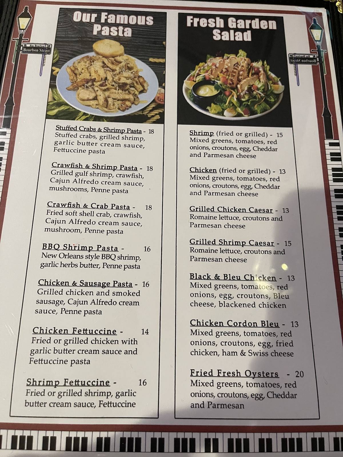 Menu at Jazzy Pete's Poboys restaurant, Slidell