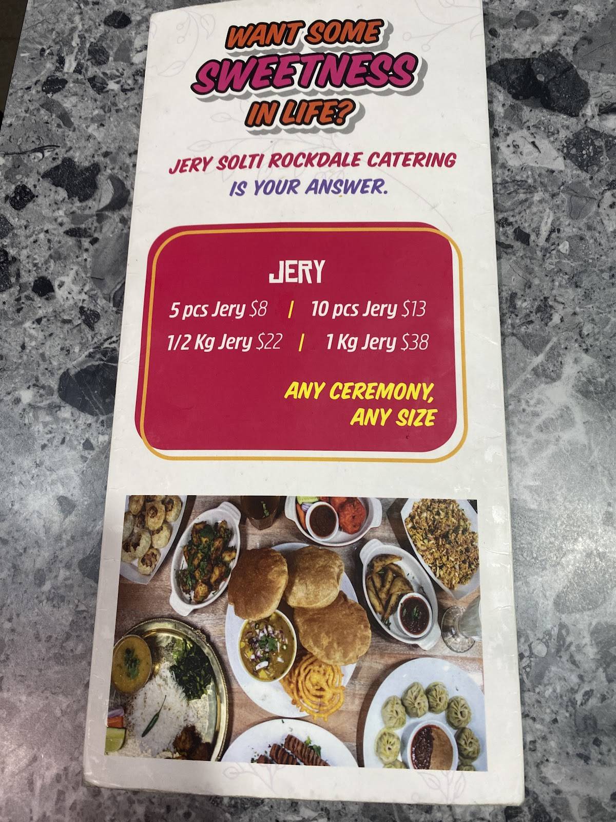 Menu at Jery Solti rockdale restaurant, Rockdale