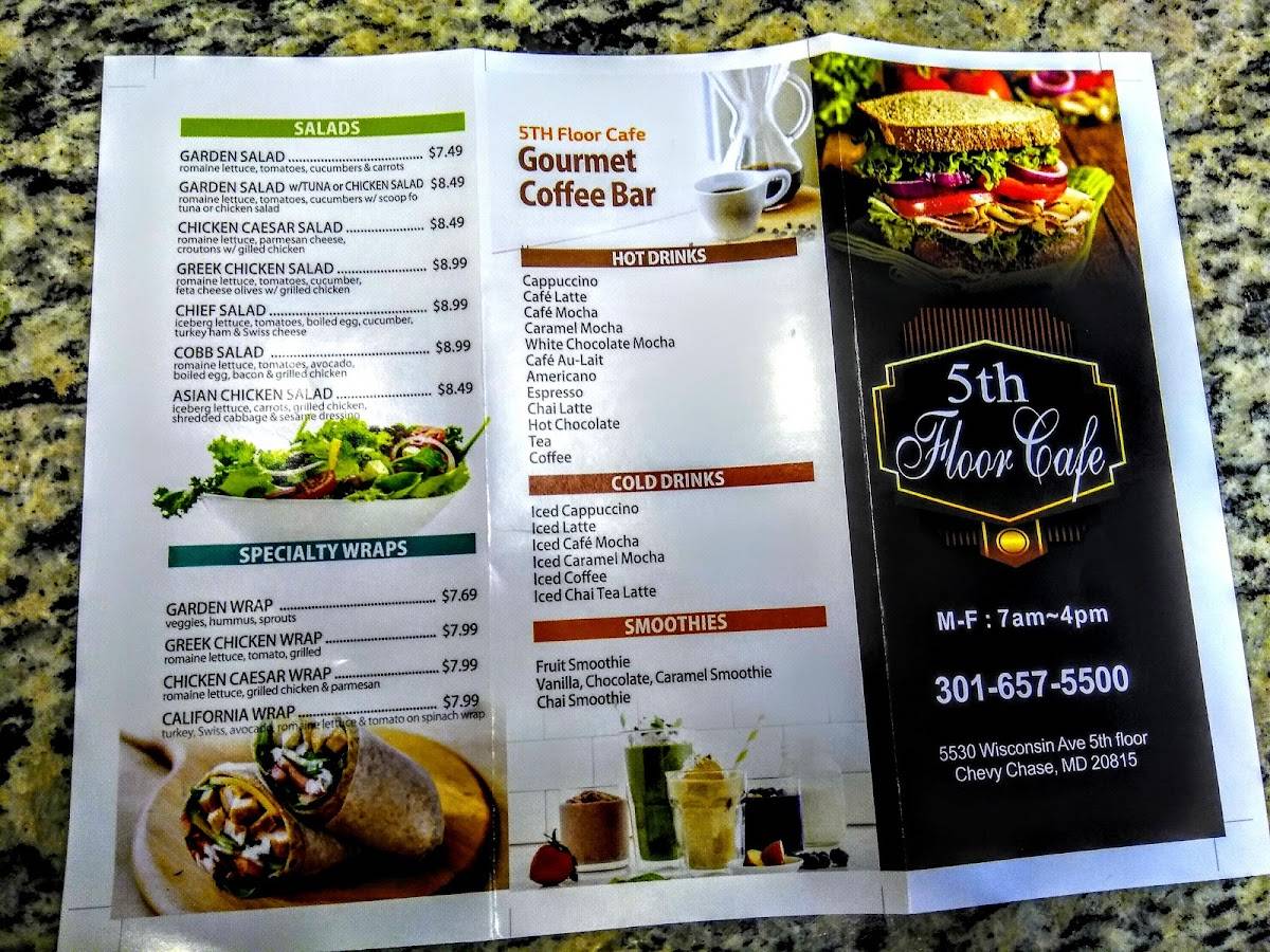 Menu at Jessica's 5th Floor Cafe, Bethesda