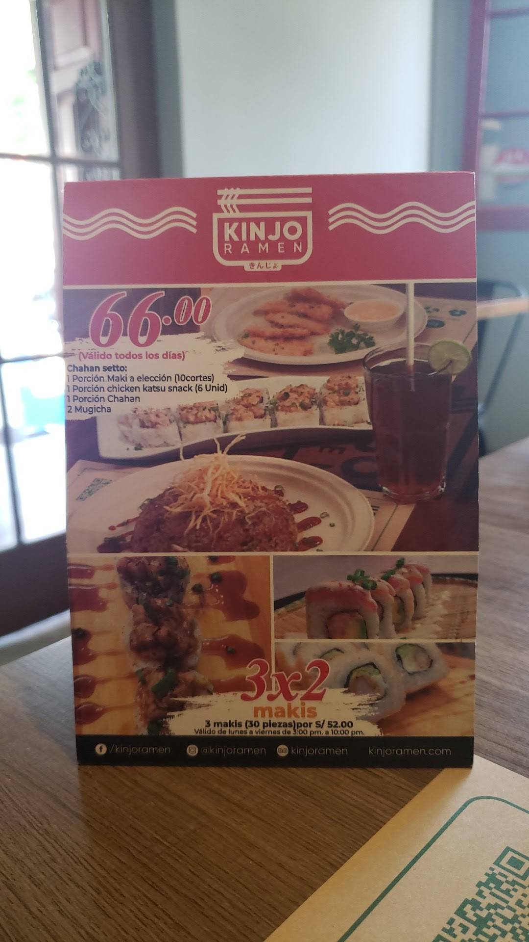 Carta del restaurante KINJO RAMEN JM, Jesus Maria