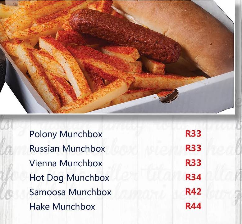 Menu at Jimmy's KILLER Fish & Chips restaurant, Pretoria, 301 Pretoria Rd