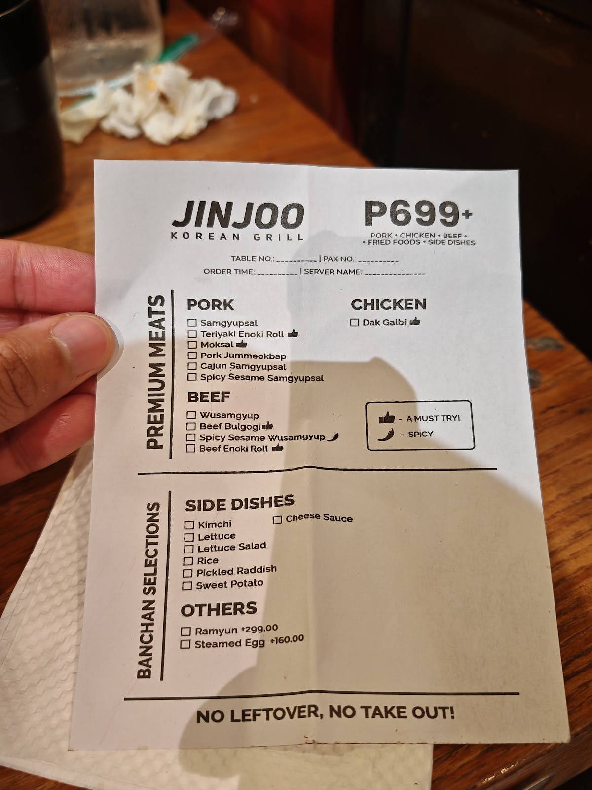 Menu at Jin Joo Korean Grill - Eastwood restaurant, Quezon City, C1B