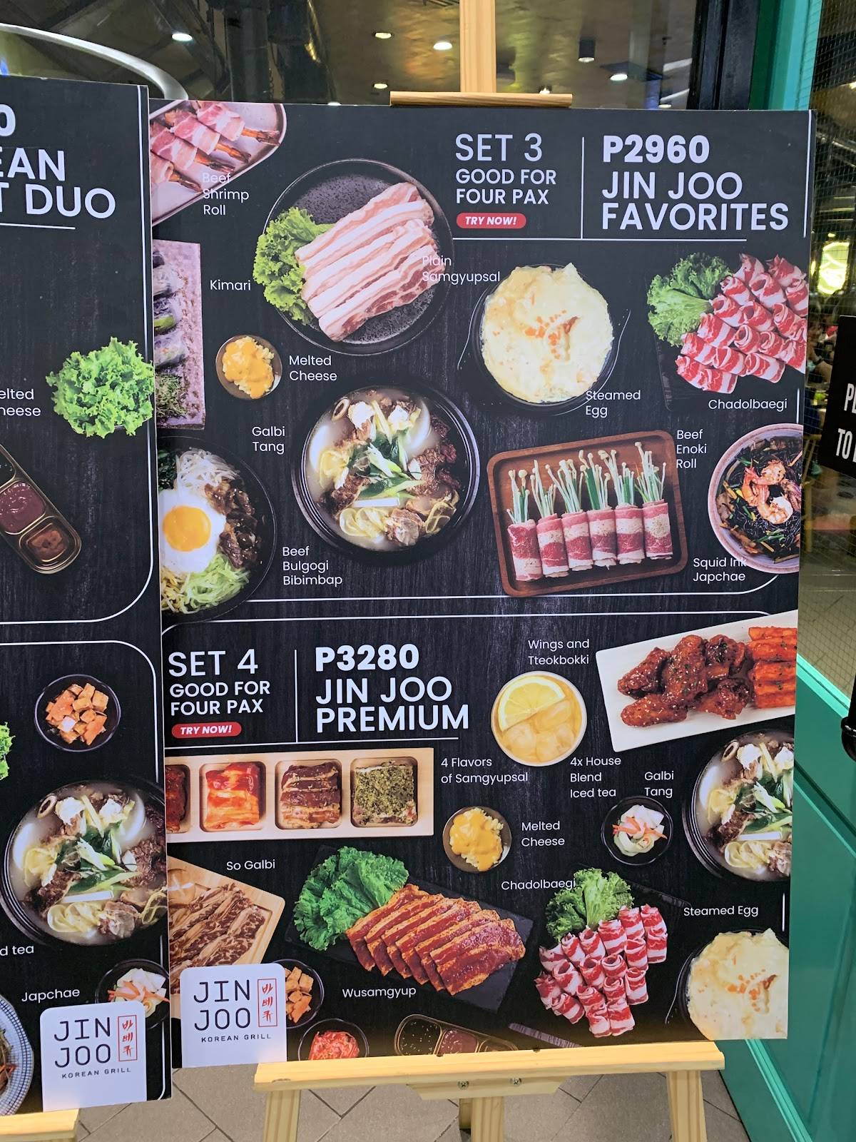 Menu at Jin Joo Korean Grill restaurant, Mandaluyong