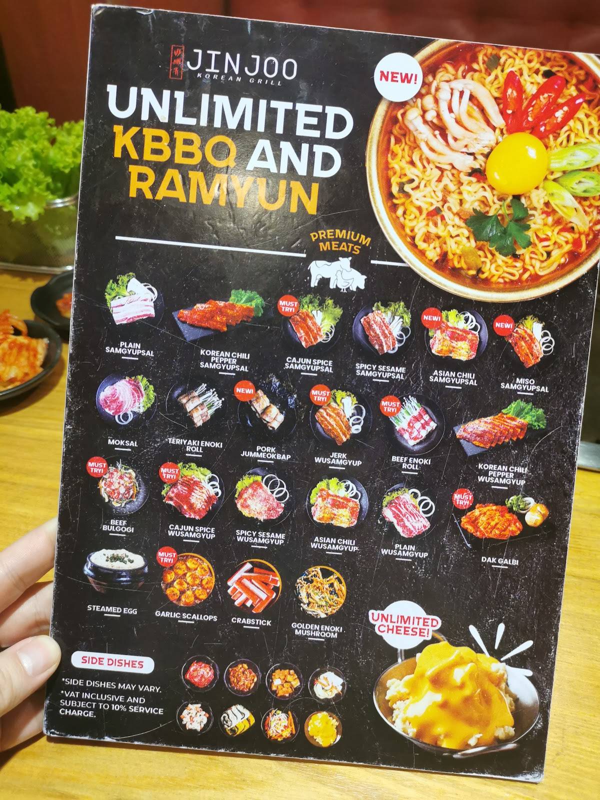Menu at Jin Joo Korean Grill restaurant, Mandaluyong