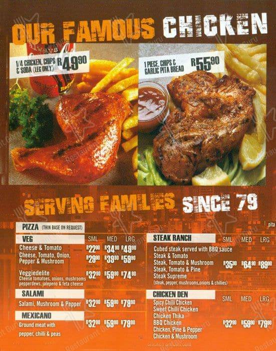 Menu at Jmos Musgrave restaurant, Berea, Durban
