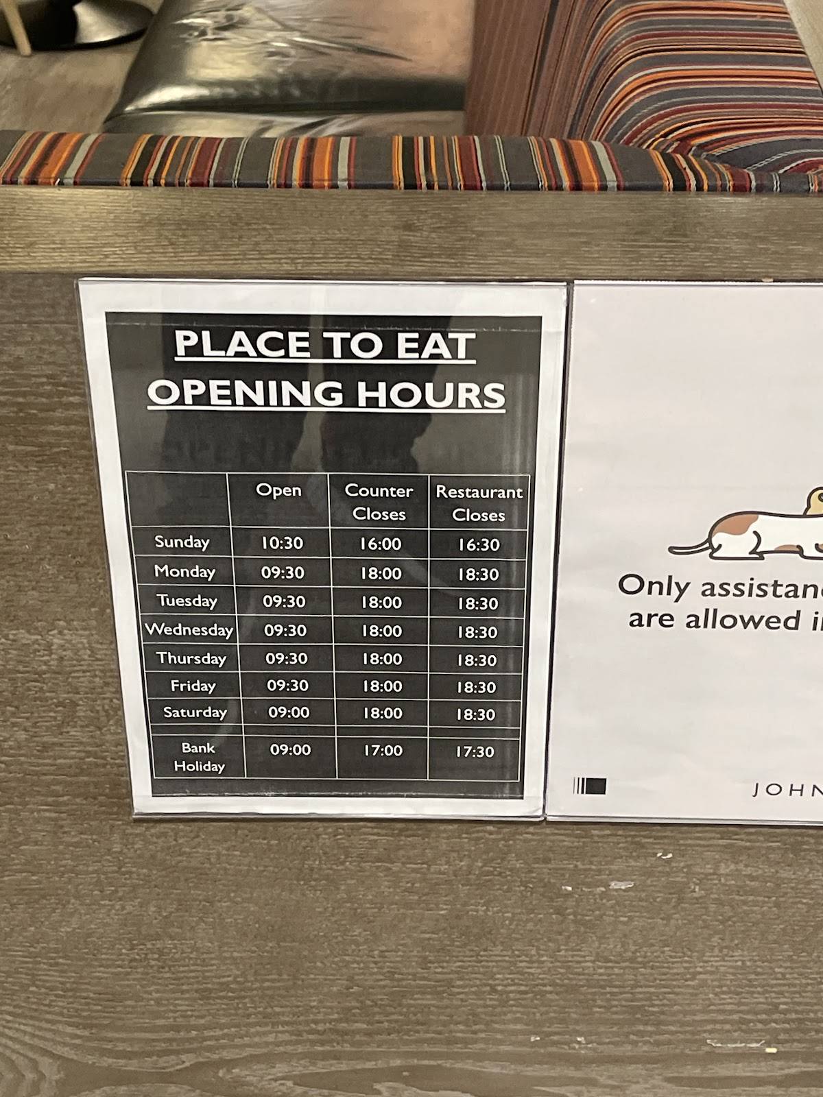 Menu at John Lewis The Place To Eat cafe, Milton Keynes