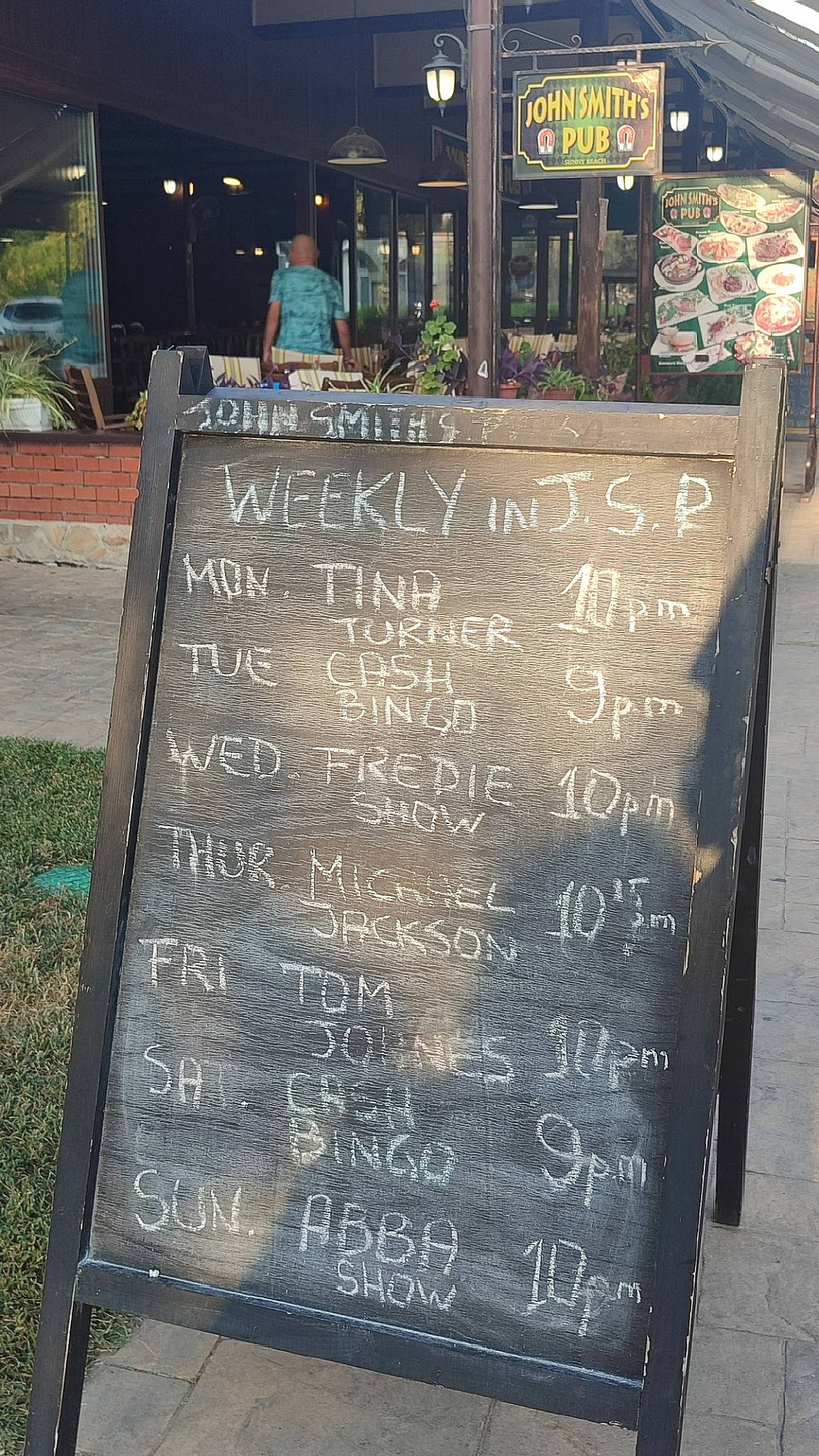 Menu at John Smith's Pub, Bulgaria