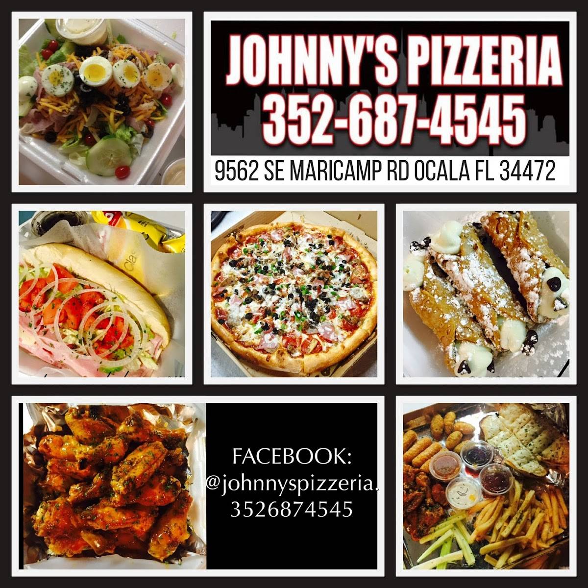 Menu at Johnny's Pizzeria, Ocala, SE Maricamp Rd