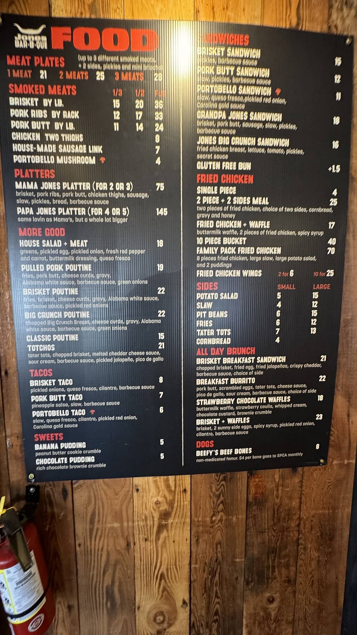 Menu at Jones Bar B Que Langford, Langford