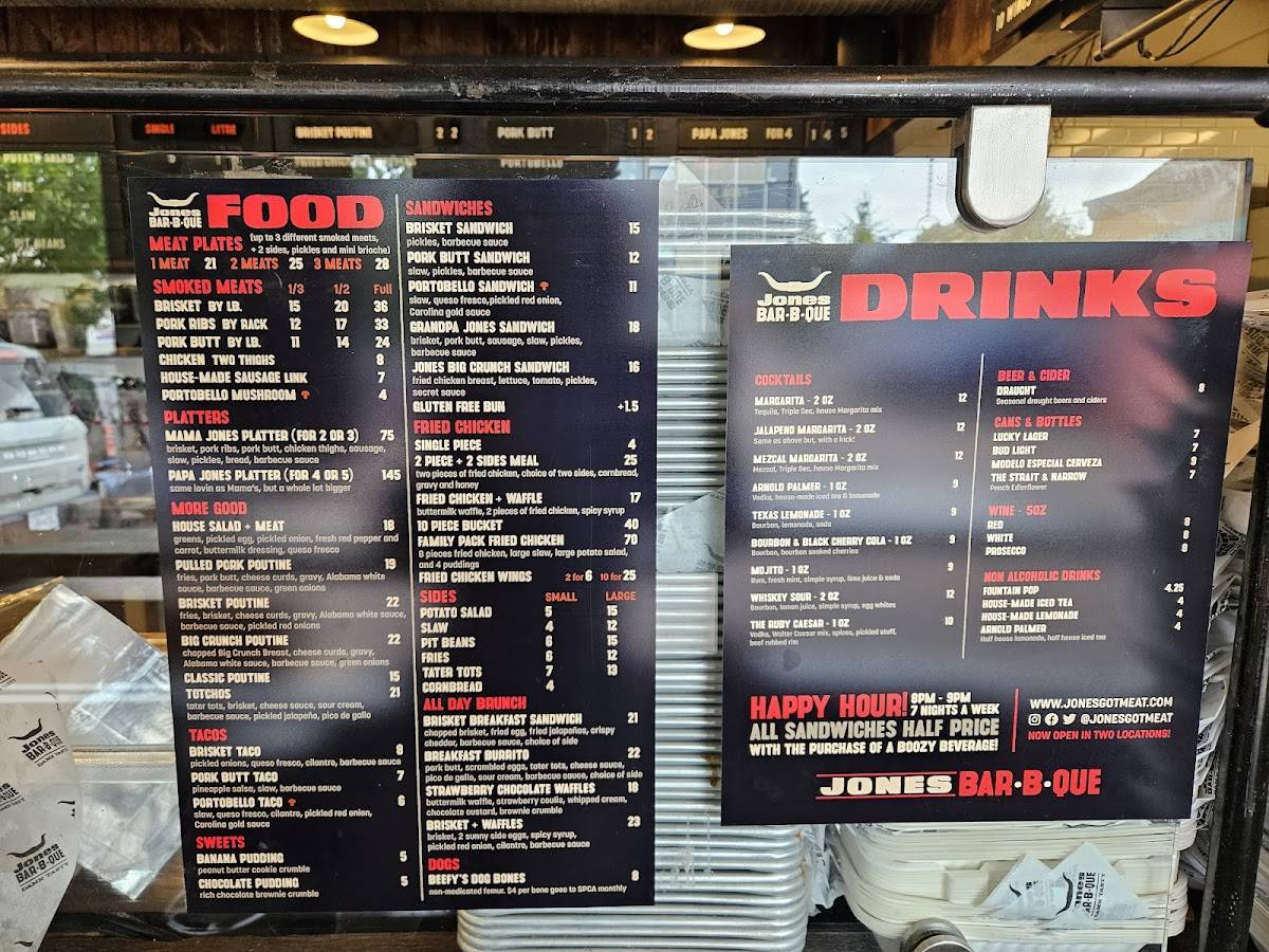 Menu at Jones Bar B Que Langford, Langford