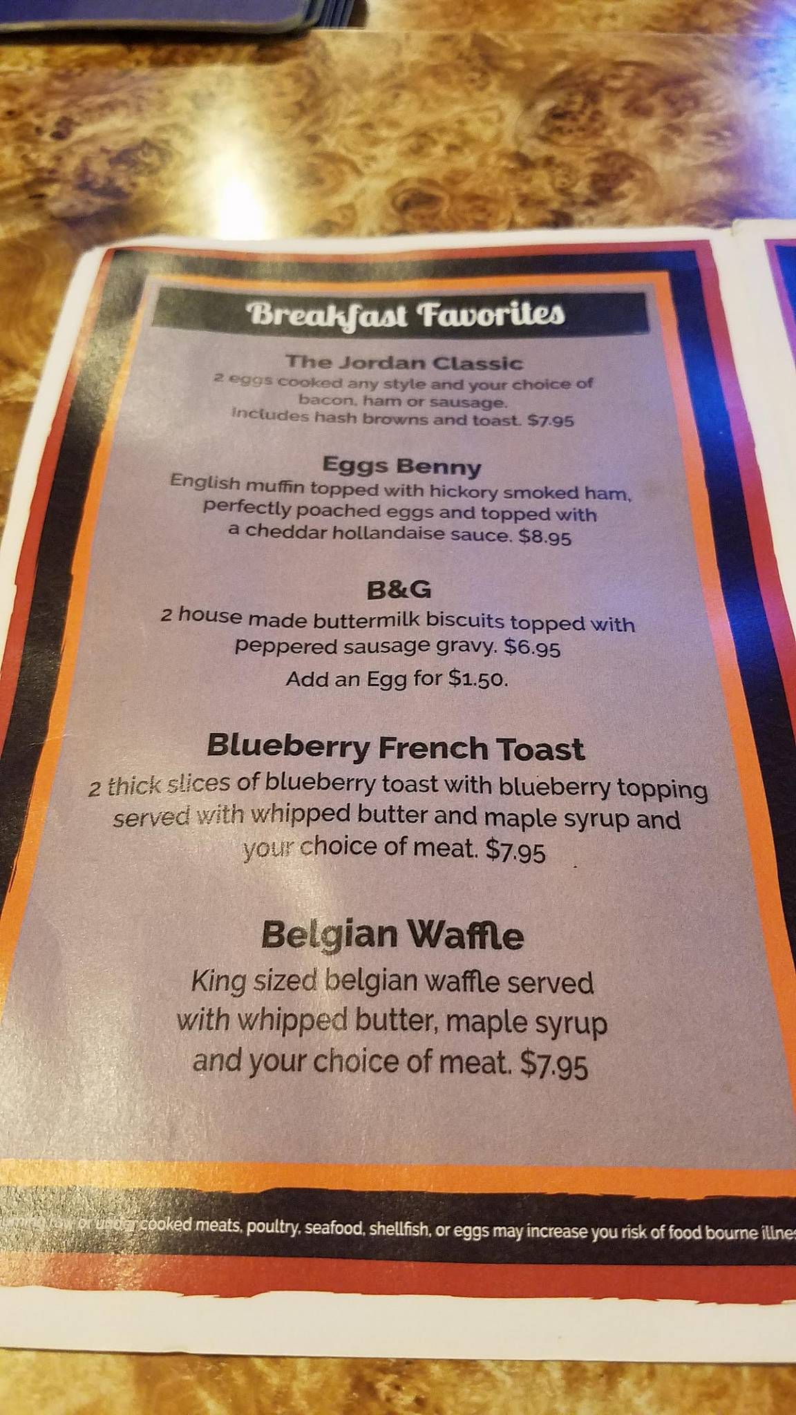 Menu at Jordan Bar and Grill, Stevens Point