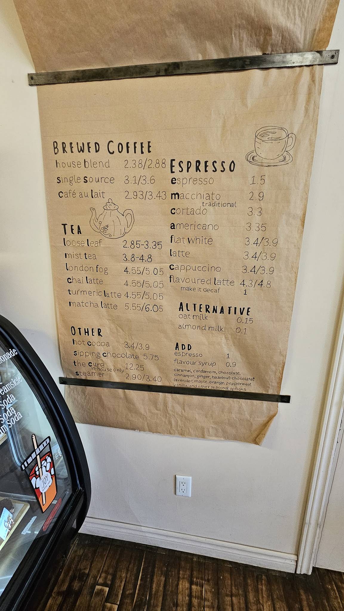 Menu at Joy Bakery Café, Simcoe