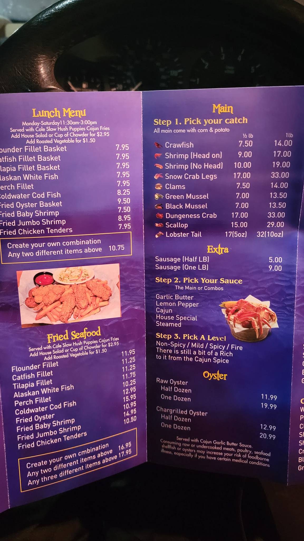 Menu at Joy Crab Cajun Seafood & Bar, Spartanburg