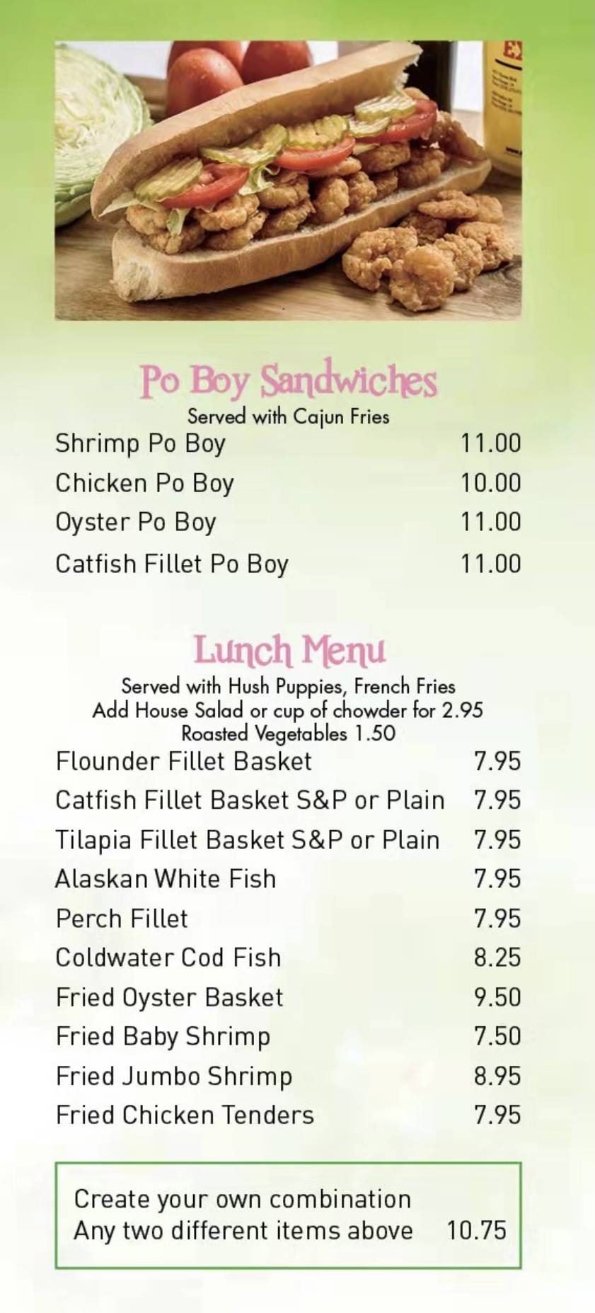 Menu at Joy Crab Cajun Seafood & Bar, Spartanburg